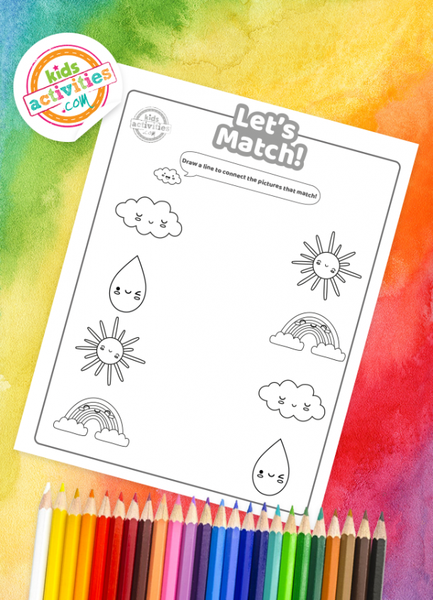 Free Rainbow Matching Game Coloring Pages For Kids