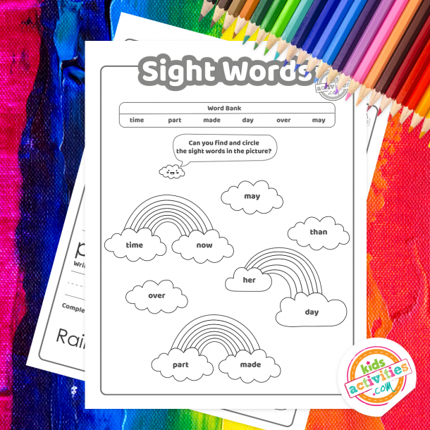 Free Rainbow Sight Words Printable For Preschoolers