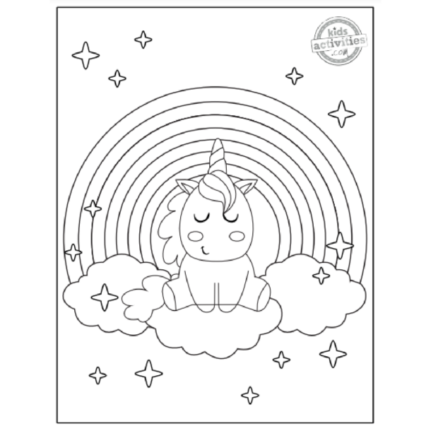 Awesome Unicorn Rainbow Coloring Pages | Kids Activities Blog