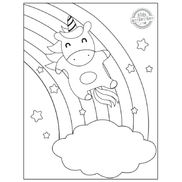 Awesome Unicorn Rainbow Coloring Pages | Kids Activities Blog