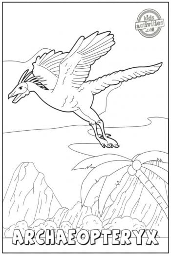 Awesome Archaeopteryx Dinosaur Coloring Pages for Kids | Kids ...