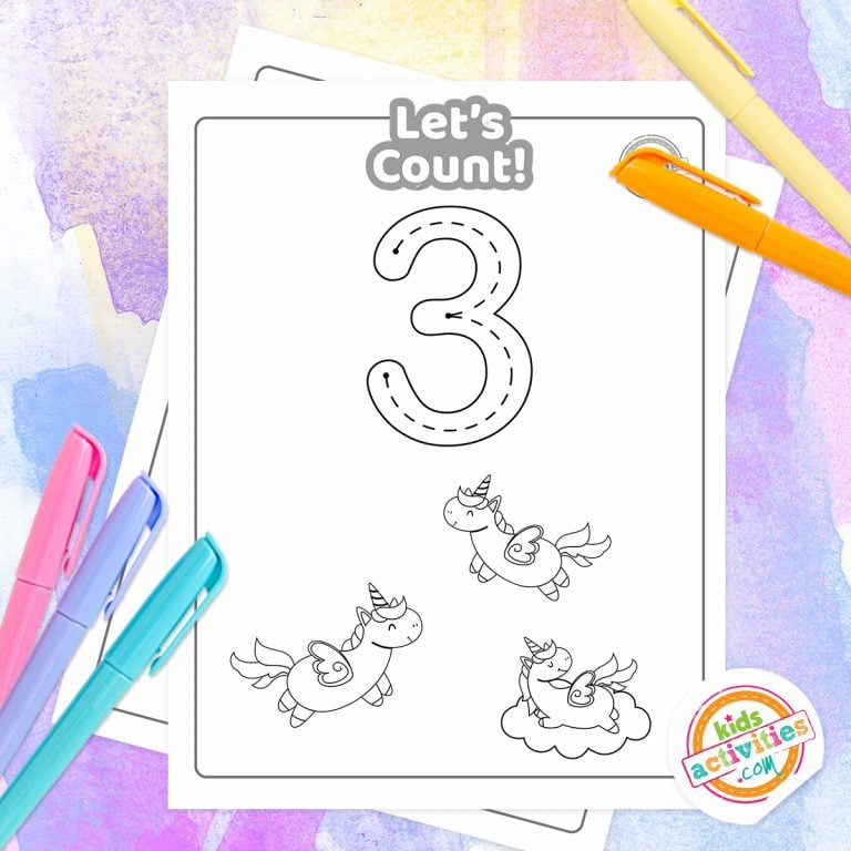 Awesome Count And Color Unicorn Worksheets For Preschoolers | Kids ...