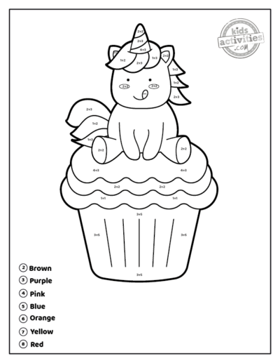 Unicorn Addition Color By Number Worksheets | Kids Activities Blog