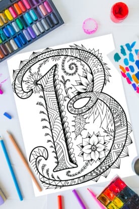 Alphabet Zentangle Design A-Z Printable Coloring Pages | Kids ...
