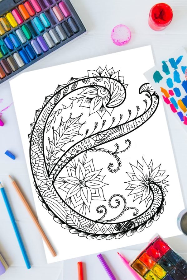 Zentangle Letter L Design - Free Printable | Kids Activities Blog