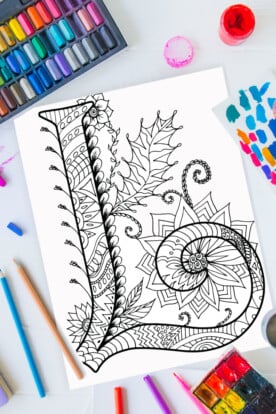 Alphabet Zentangle Design A-Z Printable Coloring Pages | Kids ...
