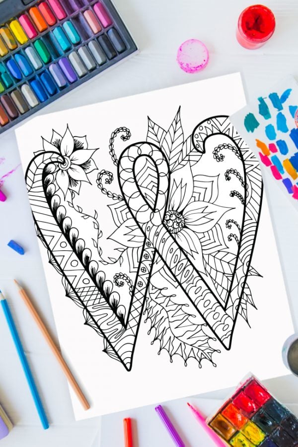 Zentangle Letter W Design – Free Printable – ParentingBest.com