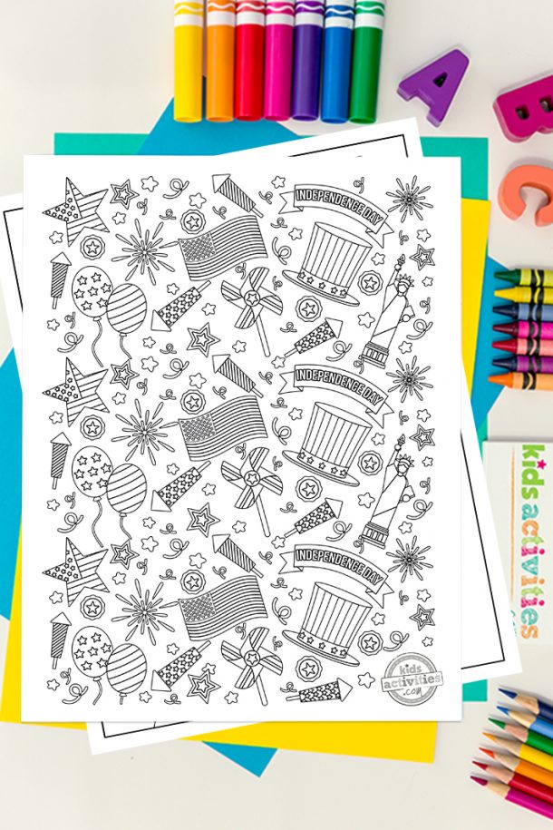 Fantastic 4th of July Doodles Printable Coloring Page | Kids Activities ...