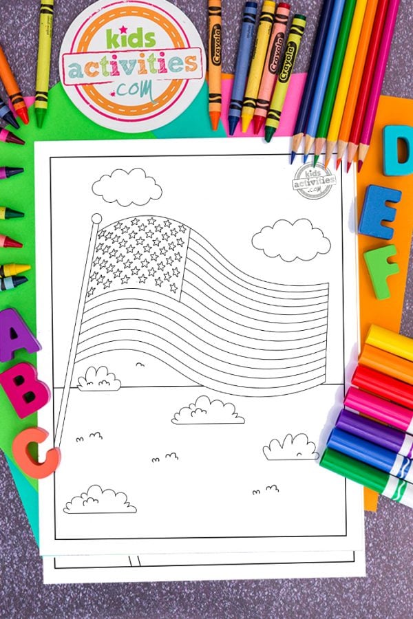 Free Printable American Flag Coloring Pages |Kids Activities Blog