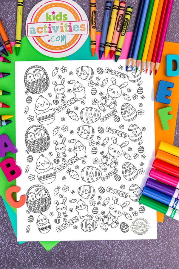 Cutest Easter Doodles Coloring Page – ParentingBest.com