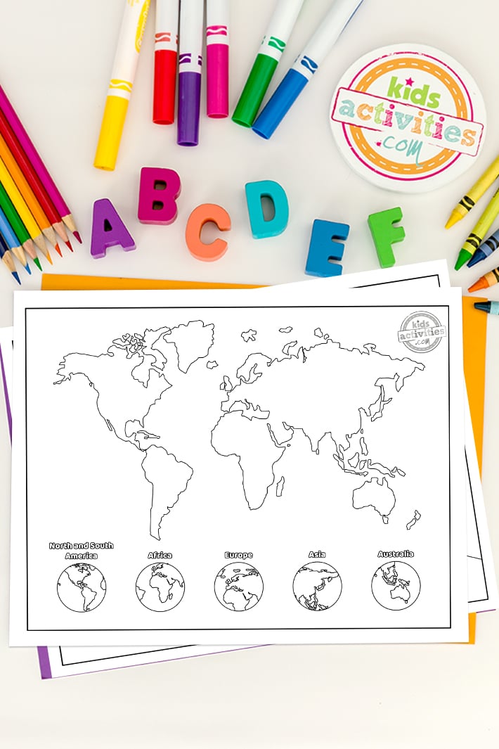 Free Printable World Map Coloring Pages | Kids Activities Blog