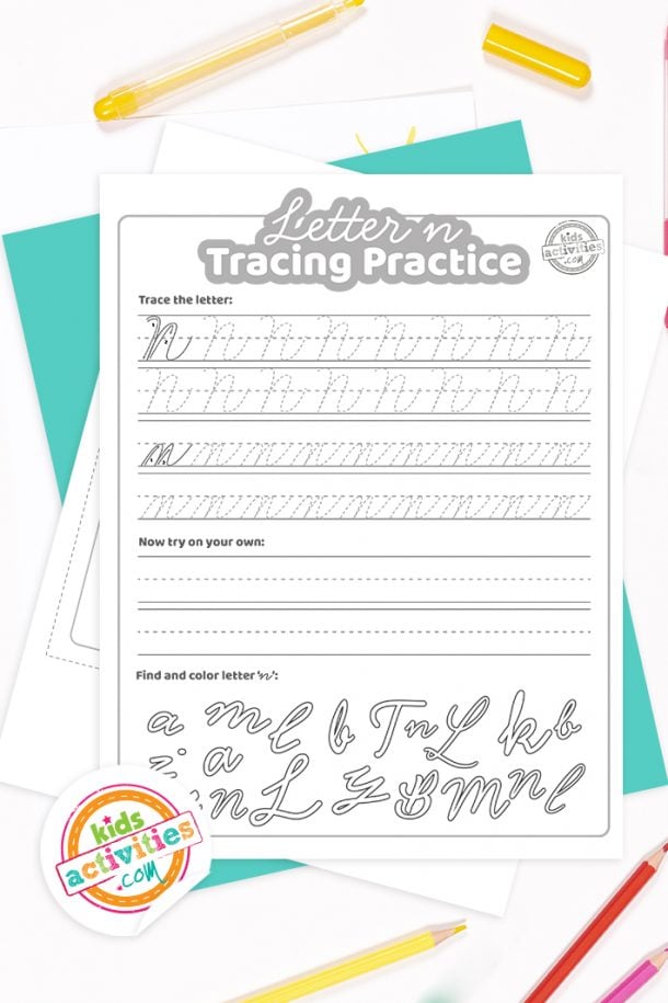 Cursive N Worksheets- Free Printable Cursive Practice Sheets For Letter ...