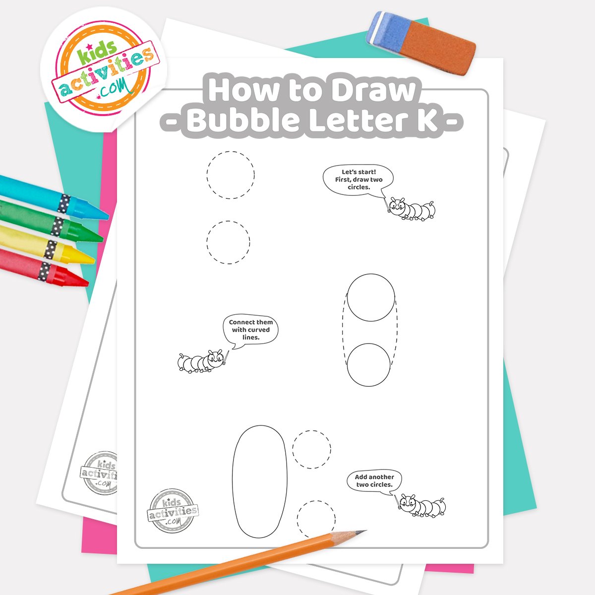 How to Draw the Letter K in Bubble Letters Graffiti | Kids Activities Blog