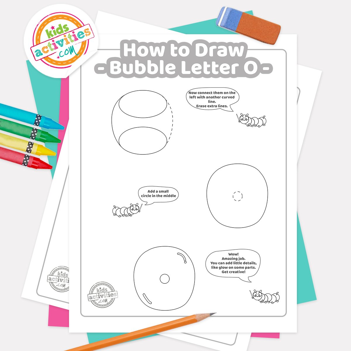 How to Draw the Letter O in Bubble Letters Graffiti | Kids Activities Blog