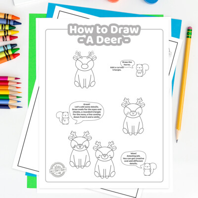 Free Tutorial - How To Draw a Deer | Kids Activities Blog