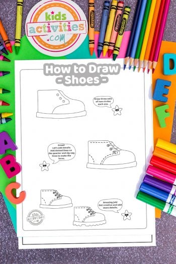 How To Draw Shoes {Cool Tutorial For Kids} | Kids Activities Blog