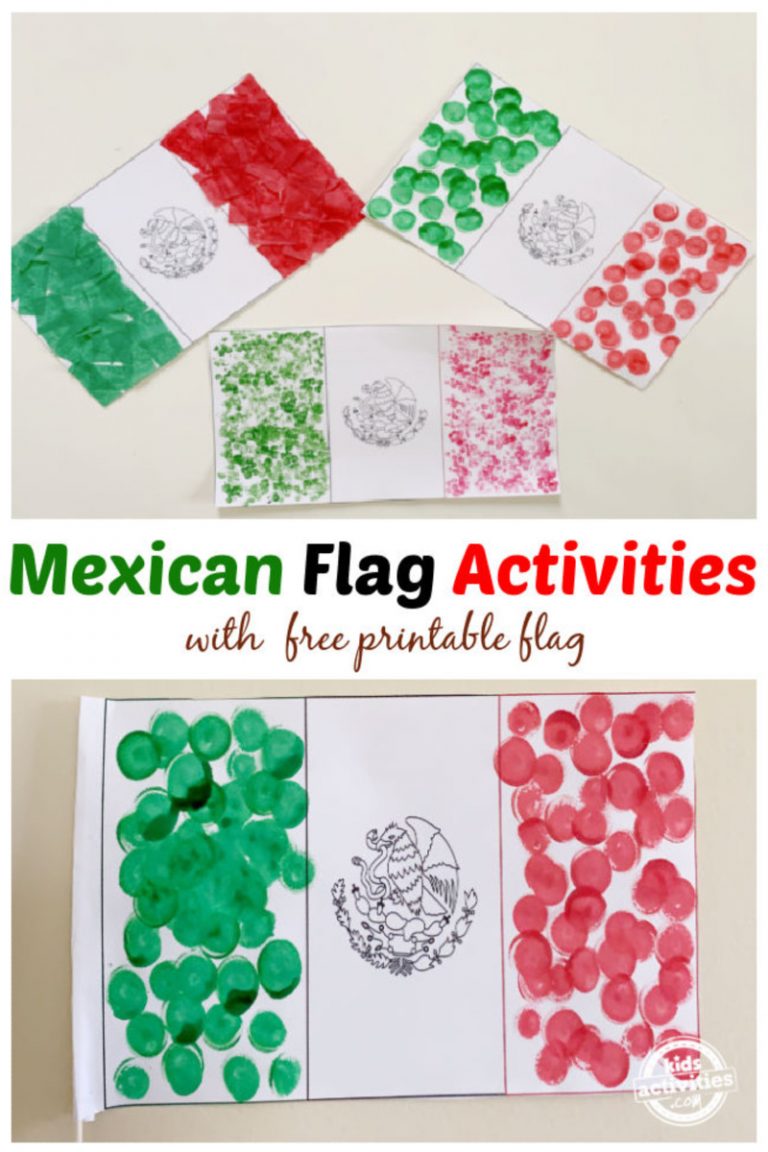3 Fun Mexican Flag Crafts for Kids with Printable Flag of Mexico | Kids ...