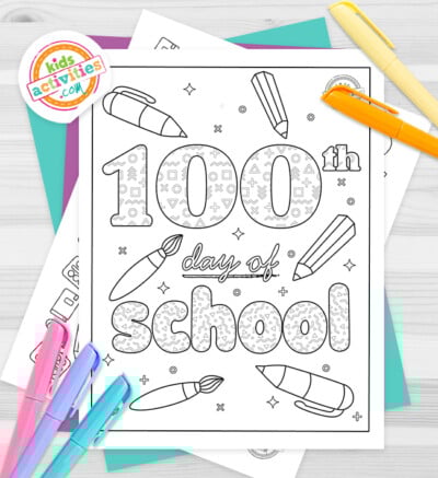 Funnest 100th Day of School Coloring Pages | Kids Activities Blog