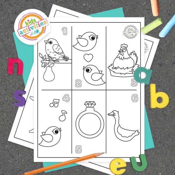 12 Days of Christmas Coloring Pages | Kids Activities Blog