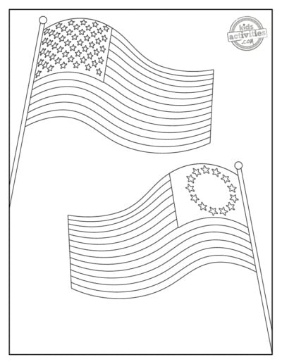 Printable Fun & Patriotic American Flag Coloring Pages | Kids ...