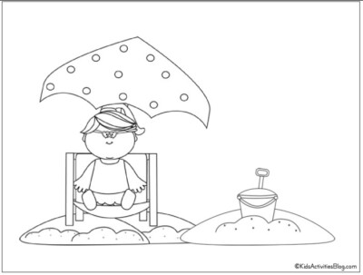 9 Free Fun Beach Coloring Pages for Kids | Kids Activities Blog