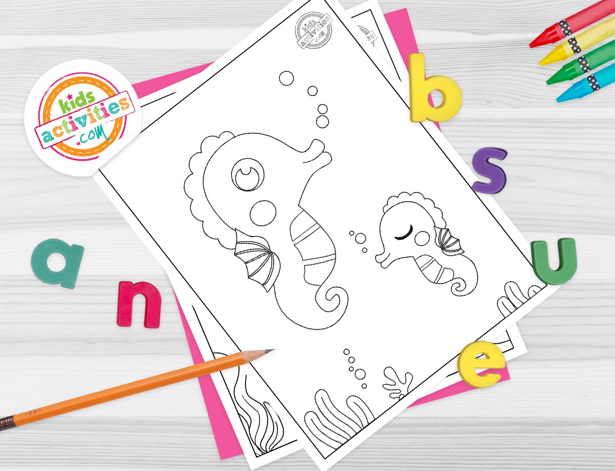 Super Cute Free Printable Seahorse Coloring Pages | Kids Activities Blog