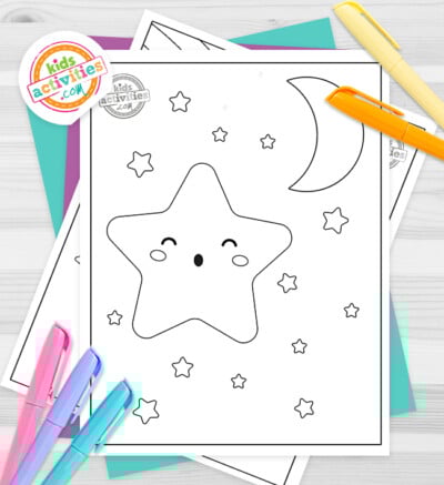 Bright & Happy Star Coloring Pages for Kids | Kids Activities Blog