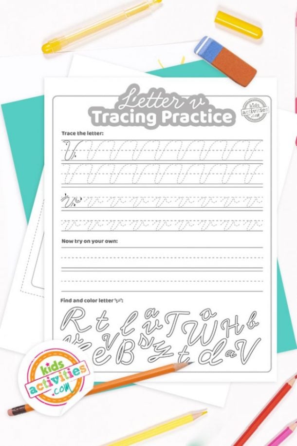 Free Letter V Practice Worksheet: Trace it, Write it, Find it & Draw ...