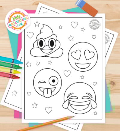 Super Cute Printable Emoji Coloring Pages | Kids Activities Blog
