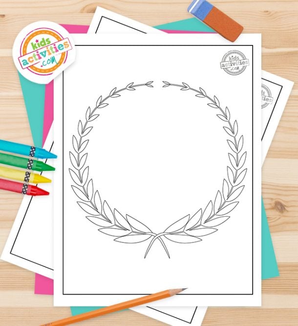 Free Printable Laurel Wreath Crown Coloring Page | Kids Activities Blog
