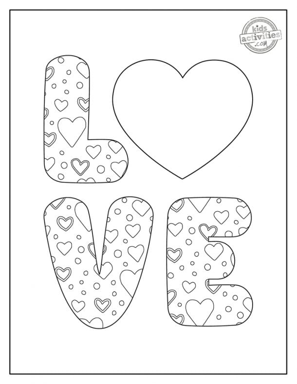 Super Cute Love Coloring Pages for Kids | Kids Activities Blog