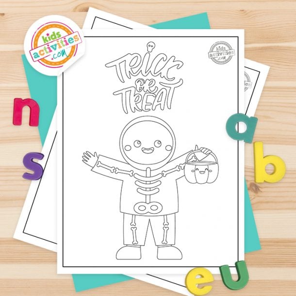 Free Printable Trick or Treat Coloring Pages | Kids Activities Blog