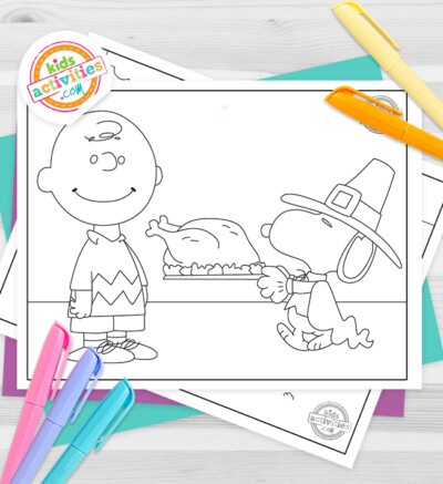 Festive Charlie Brown Thanksgiving Coloring Pages | Kids Activities Blog