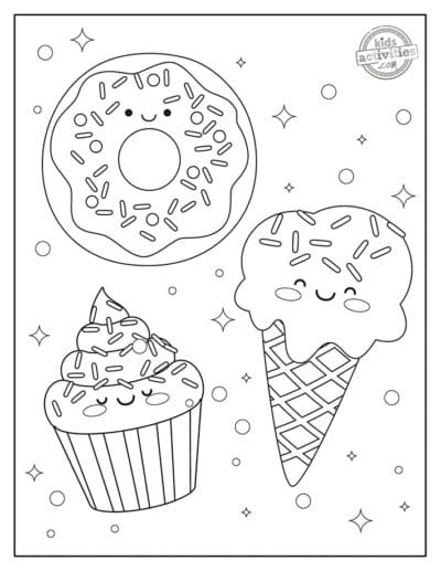 Best Cute Food Coloring Pages to Print & Color | Kids Activities Blog