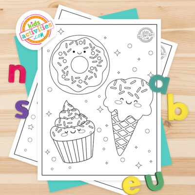 Best Cute Food Coloring Pages to Print & Color | Kids Activities Blog