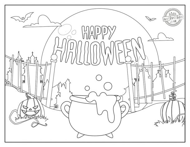 Free Printable Happy Halloween Coloring Pages | Kids Activities Blog