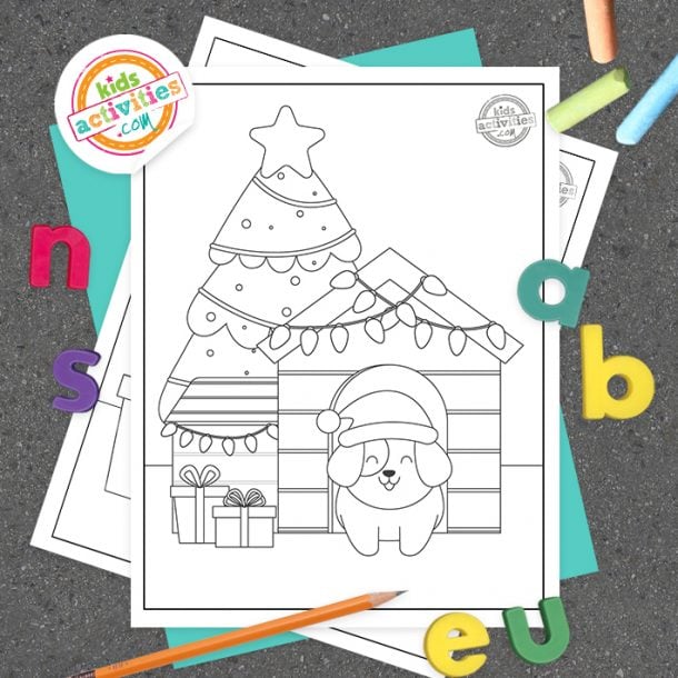 Free Printable Puppy Christmas Coloring Pages | Kids Activities Blog