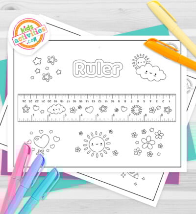 Printable Ruler for Kids to Color, Cut & Measure | Kids Activities Blog