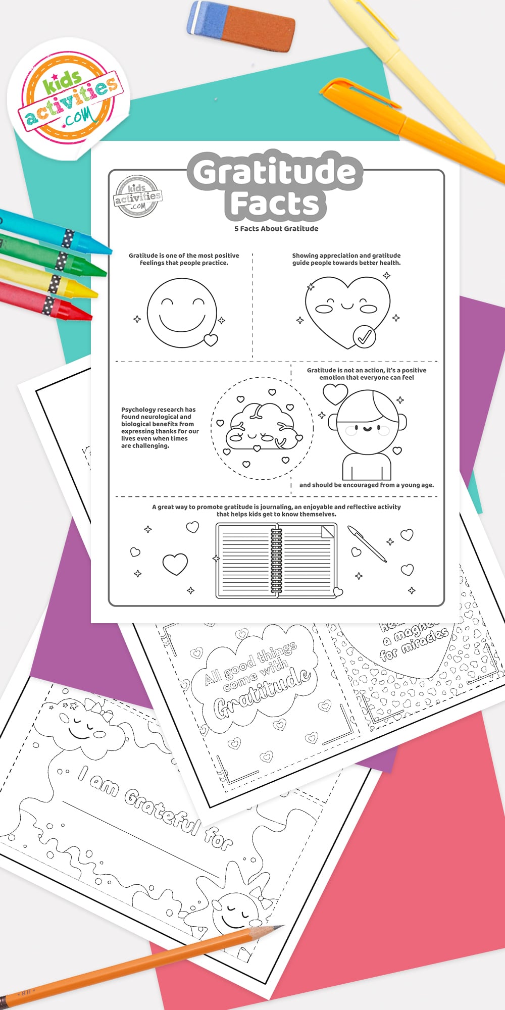 Printable Gratitude Facts Worksheet & Activity Pages | Kids Activities Blog