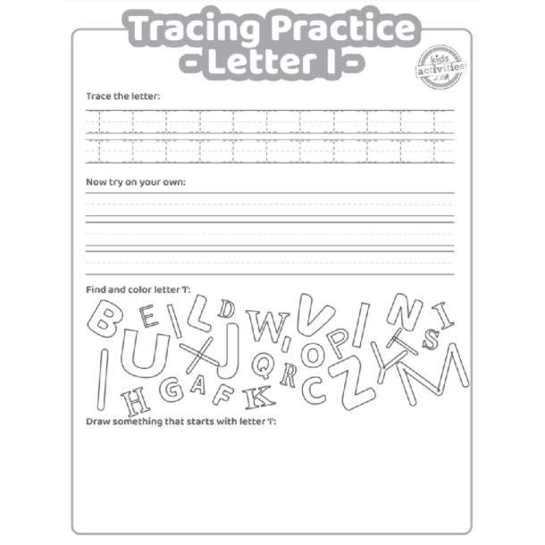 Free Letter I Practice Worksheet: Trace it, Write it, Find it & Draw ...