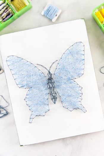 Butterfly String Art Project Using Coloring Page Templates • Kids ...