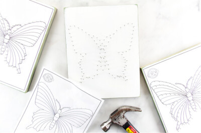 Butterfly String Art Project Using Coloring Page Templates | Kids ...
