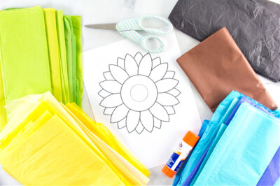 How to Make an Easy Tissue Paper Sunflower Craft • Kids Activities Blog