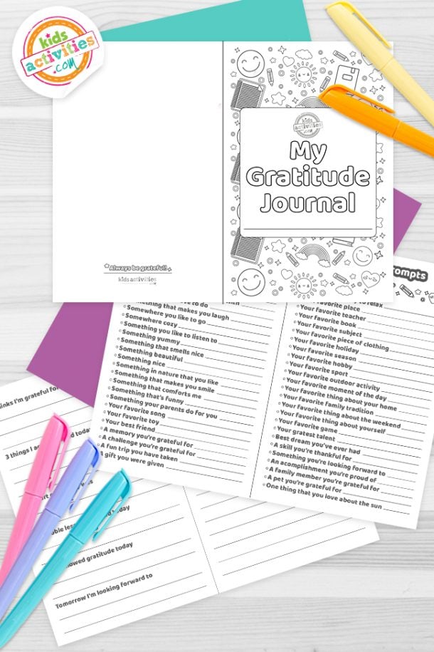 Printable Gratitude Journal with Kids Journal Prompts | Kids Activities ...
