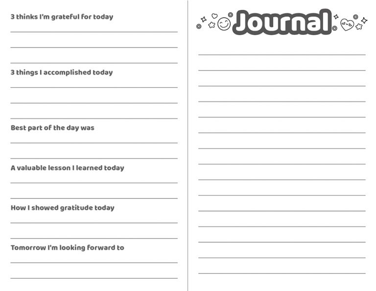 Printable Gratitude Journal with Kids Journal Prompts | Kids Activities ...
