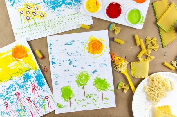 Colorful & Creative Preschool Pasta Art Project • Kids Activities Blog