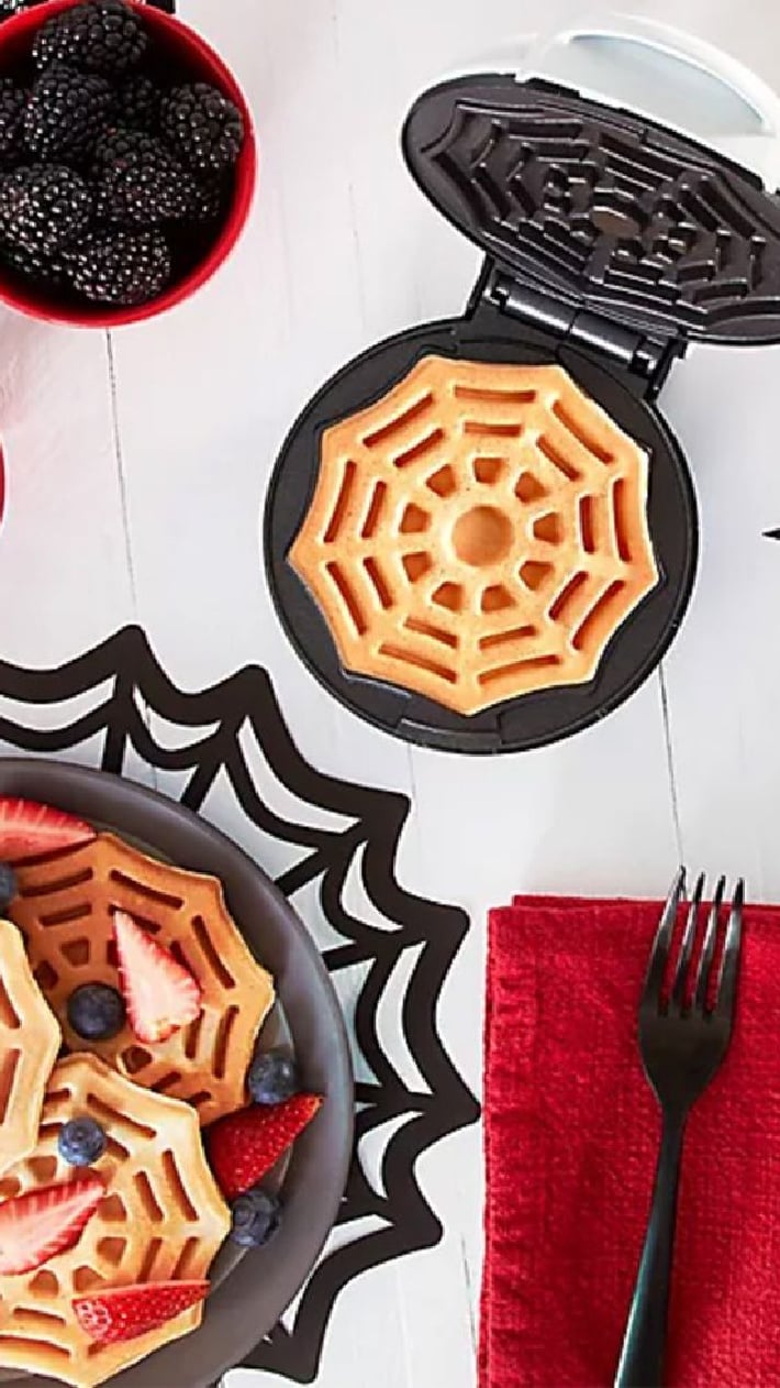 This Spiderweb Mini Waffle Maker Will Give You Stacks of Spiderweb ...