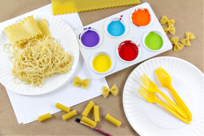 Colorful & Creative Preschool Pasta Art Project • Kids Activities Blog