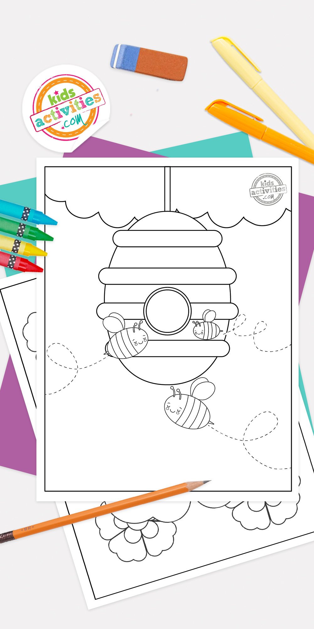 Cute Buzzy Bee Coloring Pages for Kids | Kids Activities Blog