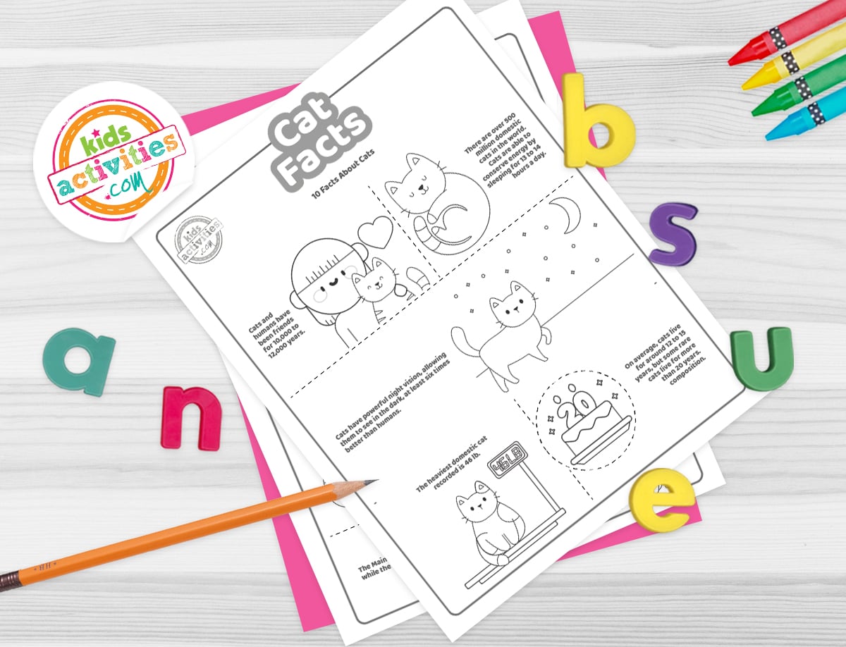 Fun Cat Facts For Kids To Print and Learn | Kids Activities Blog